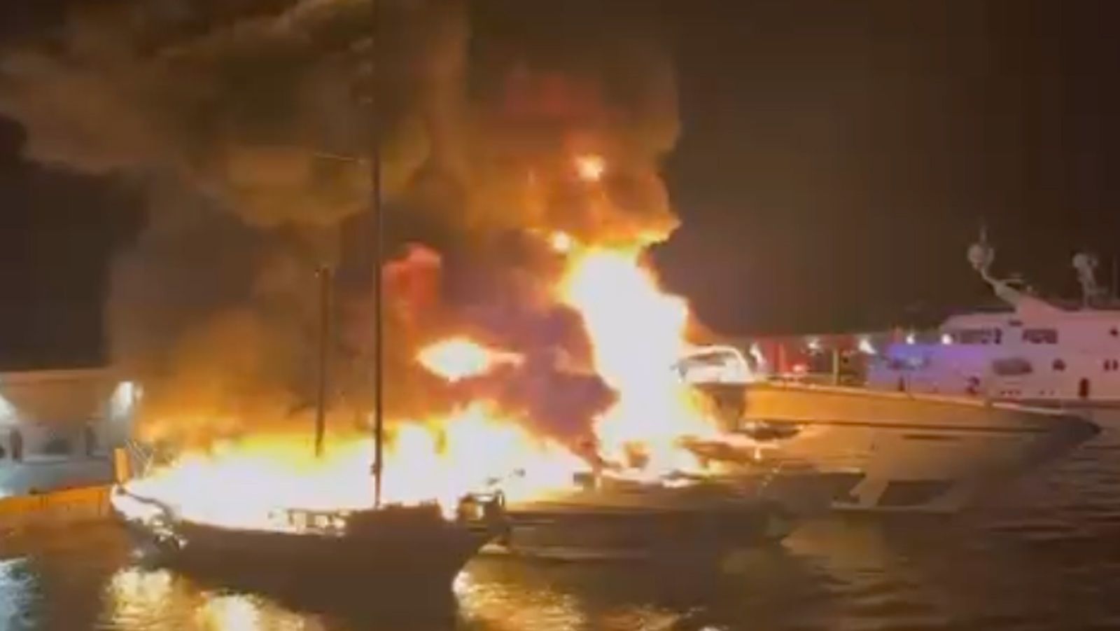 Four yachts sink following marina fire in Piraeus, Greece